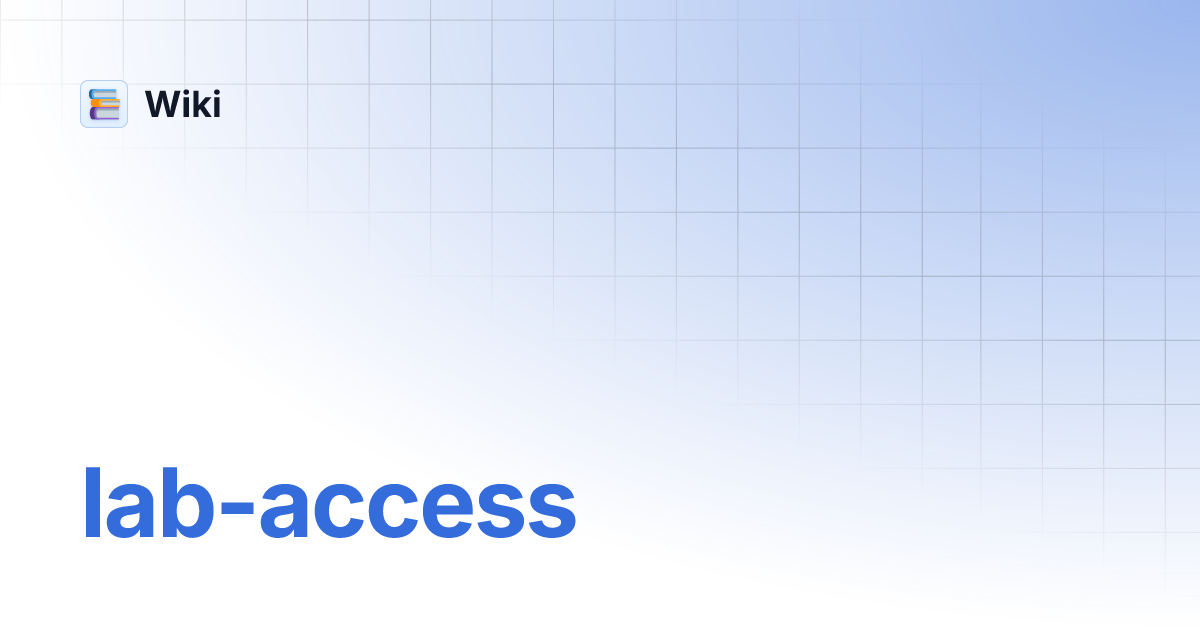 lab-access | Wiki